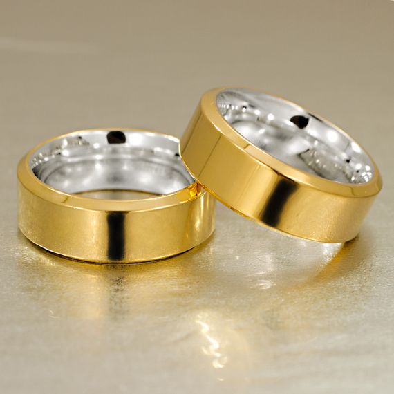Aliança em Ouro 18K com Estrutura em Prata - AS1656 - Casa das Alianças