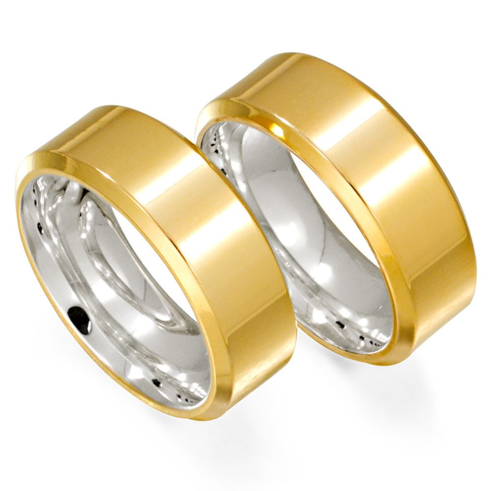 Aliança em Ouro 18K com Estrutura em Prata - AS1656 - Casa das Alianças